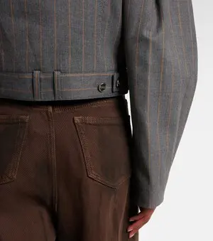 GANNI Pinstripe Cropped Jacket