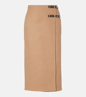 Max Mara Curzio Wool Wrap Skirt - Beige