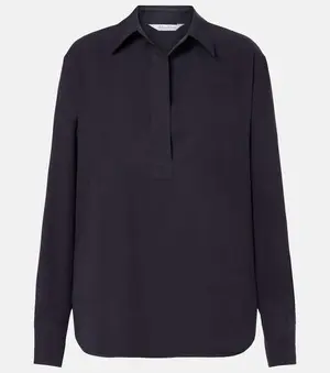 Max Mara Mirko Silk Crêpe Blouse - Blue