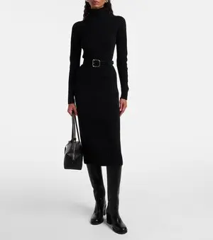 Max Mara Zelanda Wool And Cashmere Midi Dress - Black
