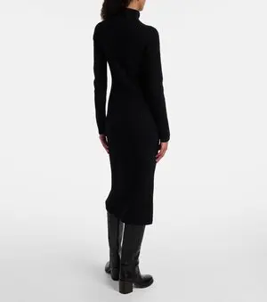 Max Mara Zelanda Wool And Cashmere Midi Dress - Black