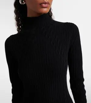 Max Mara Zelanda Wool And Cashmere Midi Dress - Black