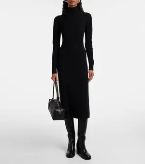 Max Mara Zelanda Wool And Cashmere Midi Dress - Black
