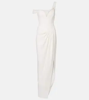 Alex Perry Bridal Draped Off-shoulder Corset Gown