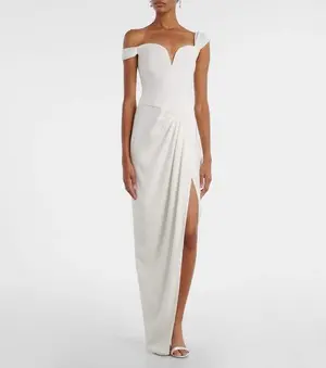 Alex Perry Bridal Draped Off-shoulder Corset Gown
