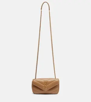 Saint Laurent Loulou Mini Leather Crossbody Bag - Brown