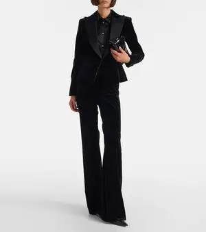 Max Mara Vetrino Cotton-velvet Flared Trousers