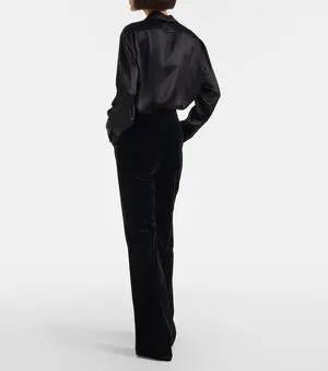 Max Mara Vetrino Cotton-velvet Flared Trousers