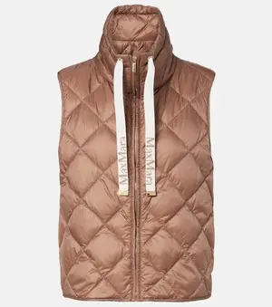 Max Mara Tregic Quilted Zip-up Vest - Brown