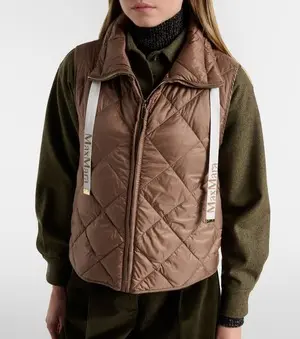 Max Mara Tregic Quilted Zip-up Vest - Brown