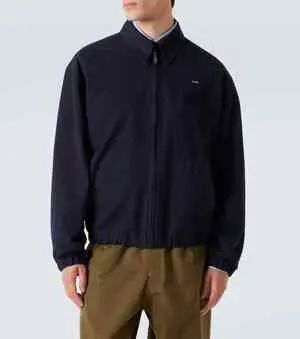 Prada Logo Cotton Blouson Jacket - Blue