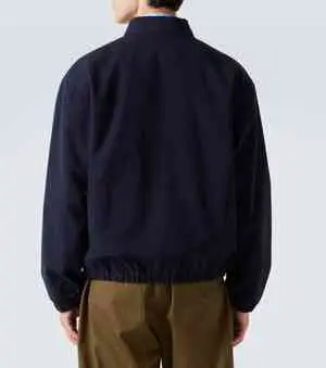 Prada Logo Cotton Blouson Jacket - Blue