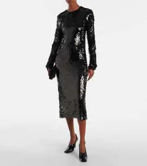 Sportmax Elleni Sequined Jersey Midi Dress