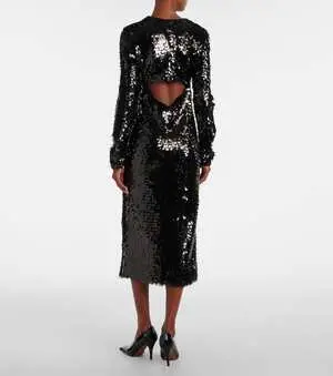 Sportmax Elleni Sequined Jersey Midi Dress