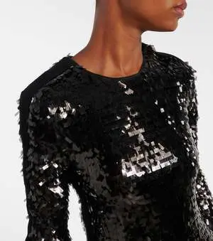 Sportmax Elleni Sequined Jersey Midi Dress