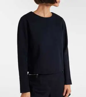 Max Mara Girello Wool And Cotton-blend Top