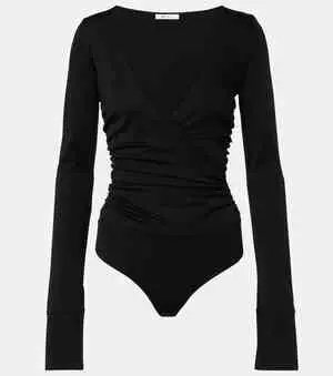 Max Mara Nigella Draped Wool Bodysuit