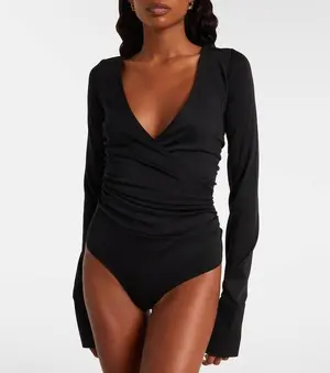 Max Mara Nigella Draped Wool Bodysuit