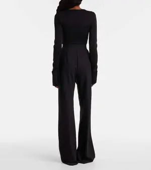 Max Mara Nigella Draped Wool Bodysuit
