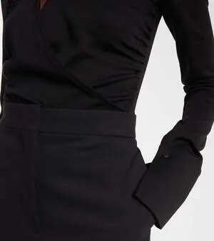 Max Mara Nigella Draped Wool Bodysuit