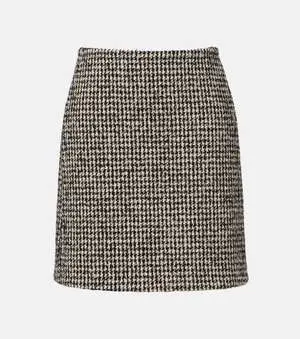 Max Mara Houndstooth Mini Skirt - Black