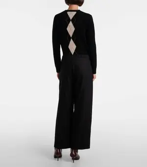 Max Mara Wool Flannel Sweatpants - Black