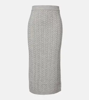 Max Mara Cable-knit Wool & Cashmere Skirt - Grey