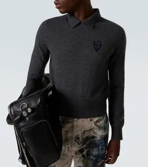 Acne Studios Jacquard Wool And Yak Polo Sweater