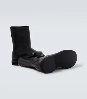 Auralee Leather Biker Boots
