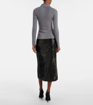 EMILIA WICKSTEAD Ambrose Wool Polo Sweater - Grey