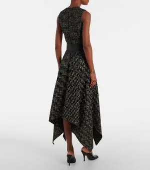 Safiyaa Okimi Sequined Tweed Midi Dress