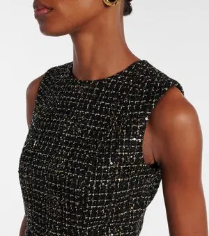 Safiyaa Okimi Sequined Tweed Midi Dress