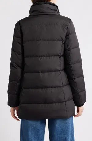 Ralph Lauren Crest Patch Down & Feather Fill Hooded Coat - Black