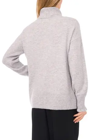 CECE DUPRAZ Bow Detail Turtleneck Sweater - Light Heather Grey