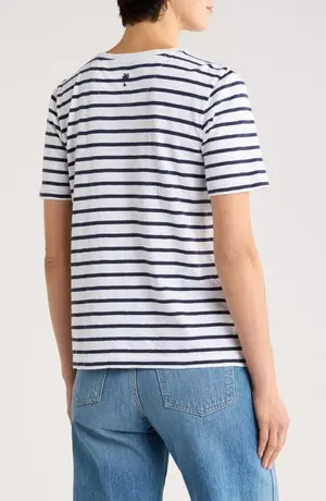 Tommy Bahama Striped Palm Organic Cotton Top