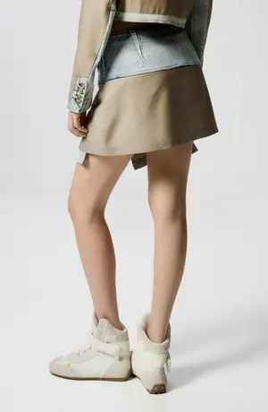 Desigual Denim And Twill Miniskirt