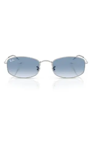 Ray-ban 55mm Irregular Sunglasses - Silver/clear Gradient Blue