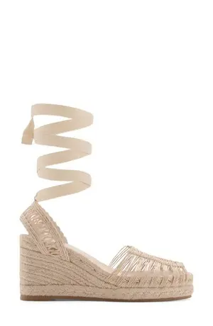 Mango Ankle Wrap Espadrille Wedge Sandal