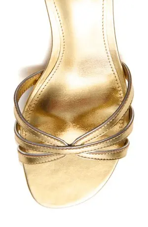 Mango Strappy Kitten Heel Sandal - Gold