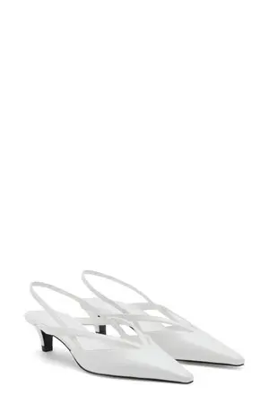 Mango Slingback Kitten Heel Pumps - White