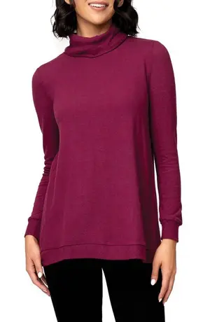GIBSONLOOK Crossover Back Tunic Sweater - Port