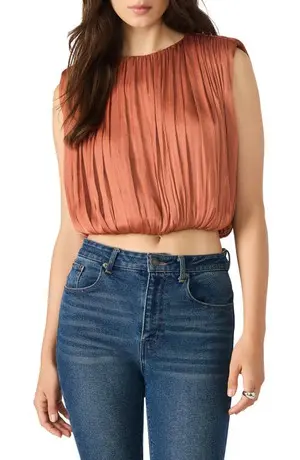 Steve Madden Milana Sleeveless Blouson Top Copper