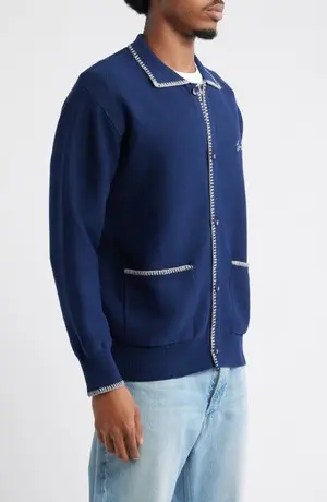 SERVICE WORKS Blanket Stitch Cotton Cardigan