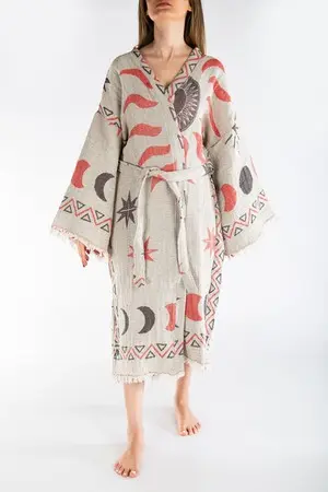 FOREVER & ALWAYS SHOES Evora Handmade Cotton Boho Robe Cover-up