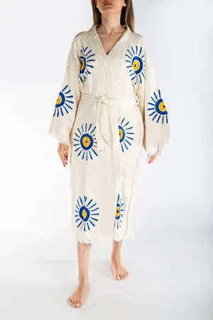 FOREVER & ALWAYS SHOES Solara Handmade Cotton Boho Robe Cover-up