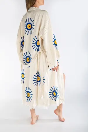 FOREVER & ALWAYS SHOES Solara Handmade Cotton Boho Robe Cover-up