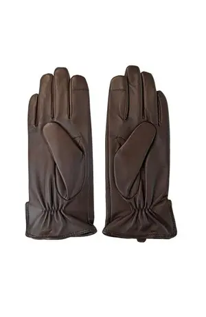 ZZDNU LAUREN RALPLH LAUREN Leather Touch Gloves - Country Brown
