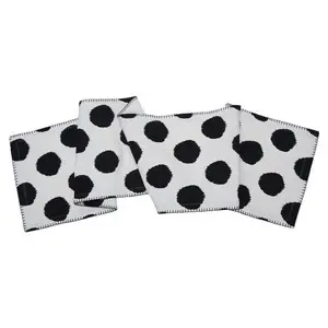 CAROL & FRANK Dot Onyx Polka Dot Dining Table Runner - Black