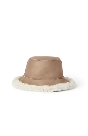 Brunello Cucinelli Shearling Bucket Hat - Hazelnut