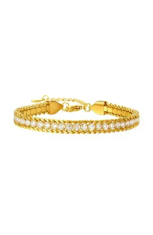 HOLLYWOOD SENSATION Amelia Sparkle Stack Chain Bracelet - Gold
